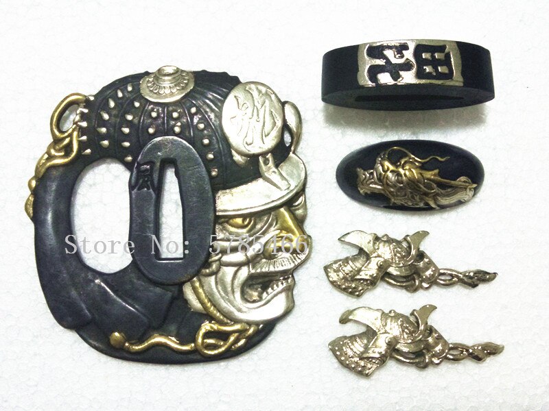 Wonderful A Set Copper Guard Tsuba Menuki Fuchi Ka... – Grandado