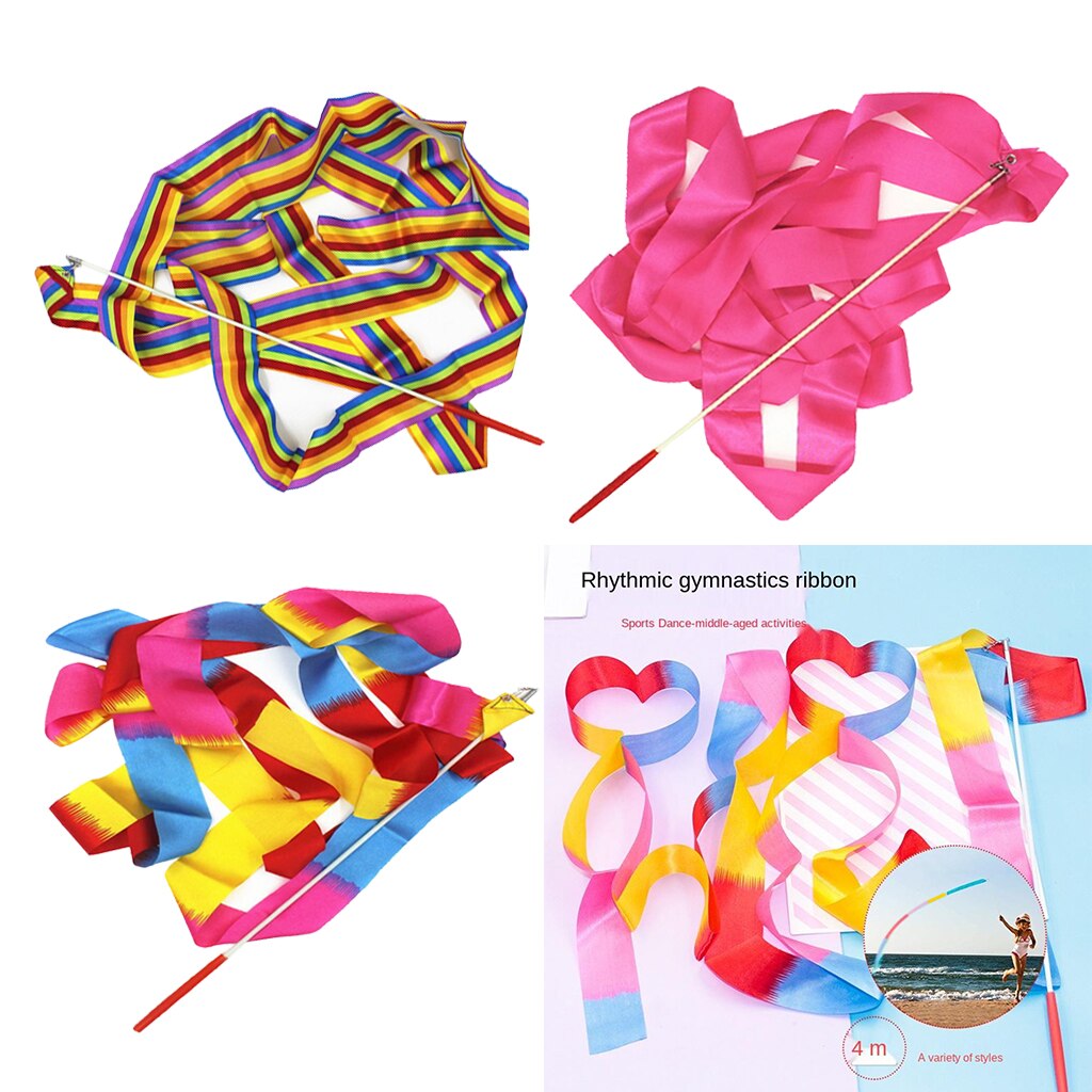Dance Ribbon Dancing Streamers with Rod Rhythmic G... – Vicedeal