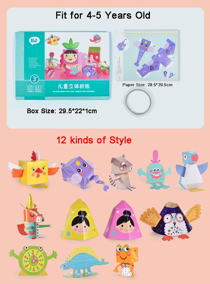 Kids 3D Handmade Toys Paper-Cut Books Scissors Ori... – Grandado