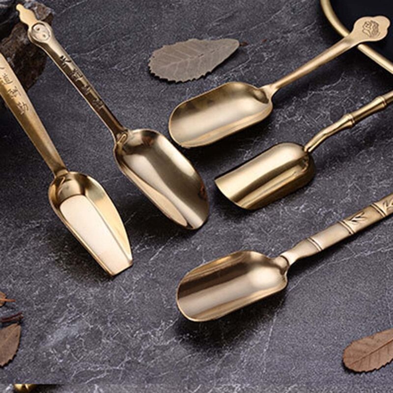 Retro Metal Tea Spoons Brass Material Teaspoons Te... – Vicedeal