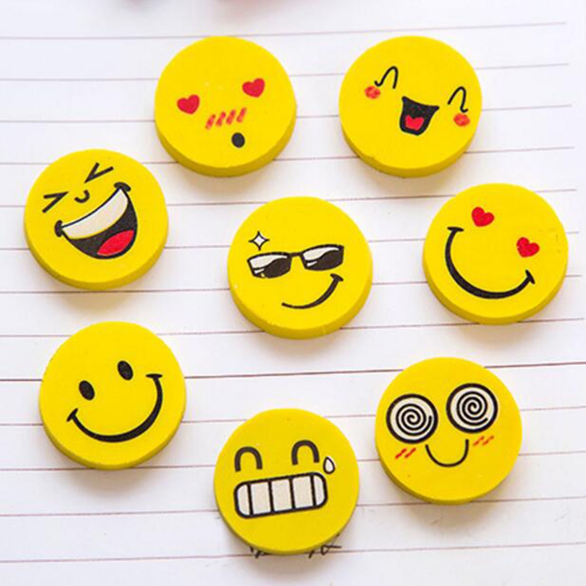 4Pcs Smile Erasers Fancy Rubber Eraser Assorted St... – Grandado