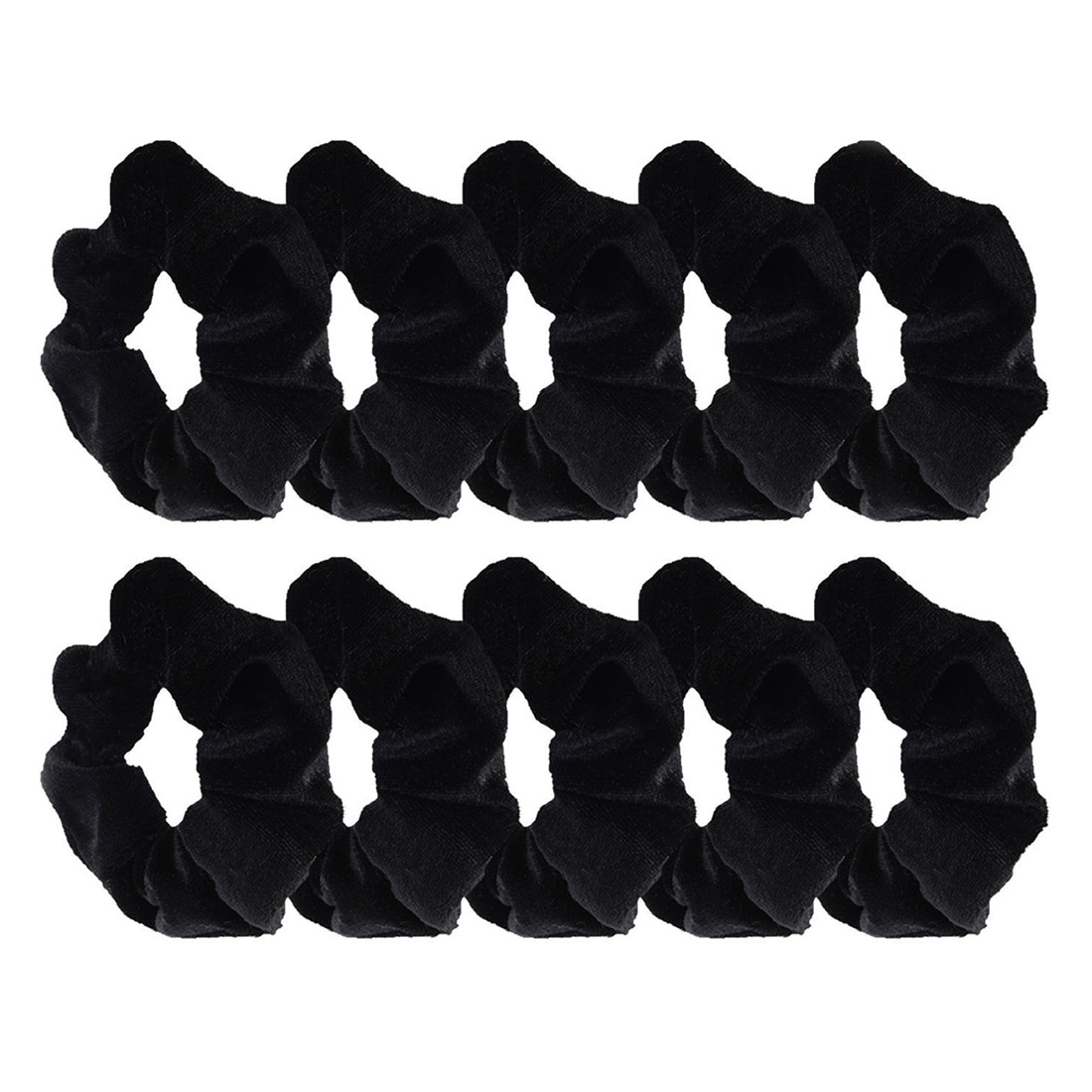 10 Pack Black Velvet Scrunchie Hair Elastics Hair ... – Grandado