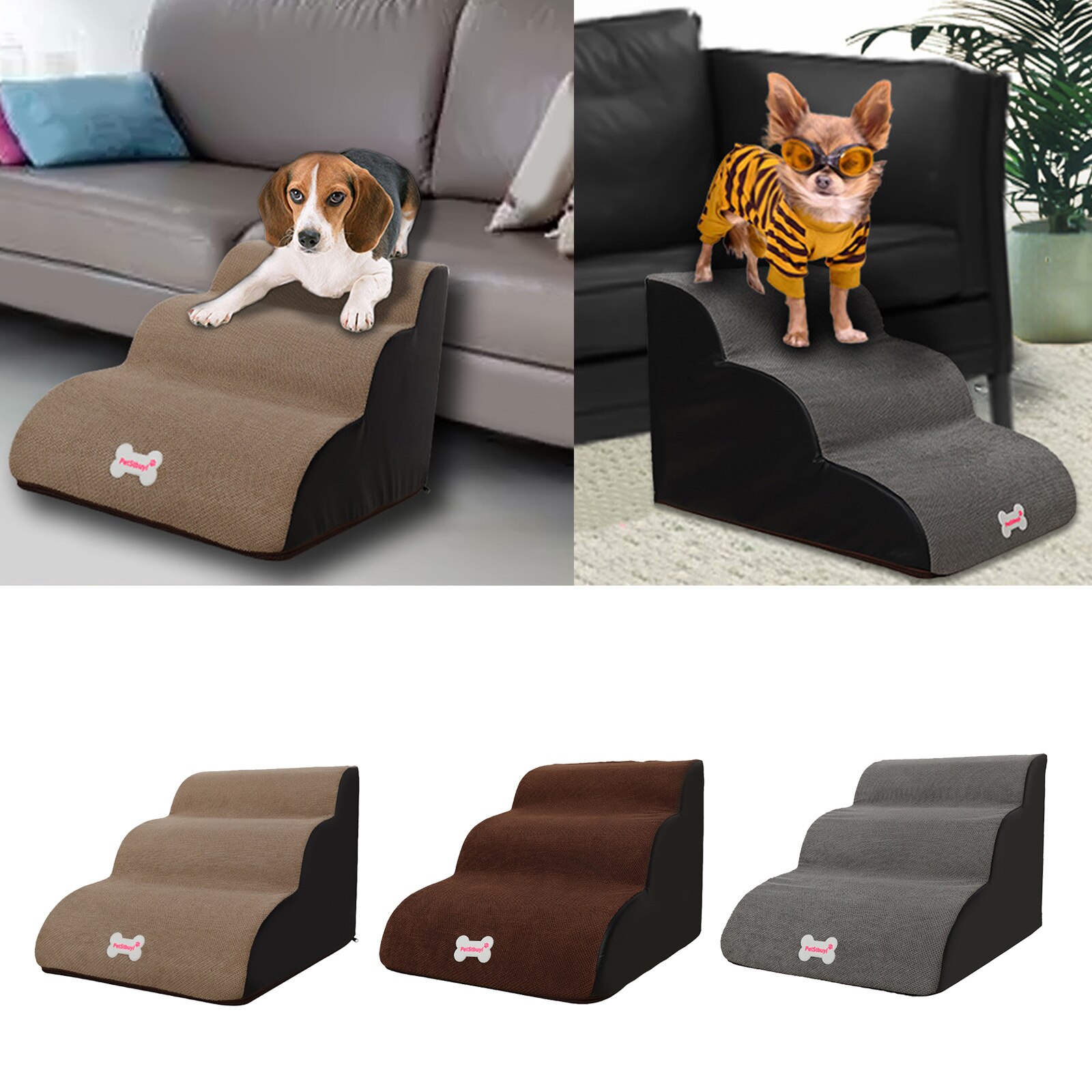 Pet Stairs for Dog and Cat Climbing Bed and Couch,... – Grandado