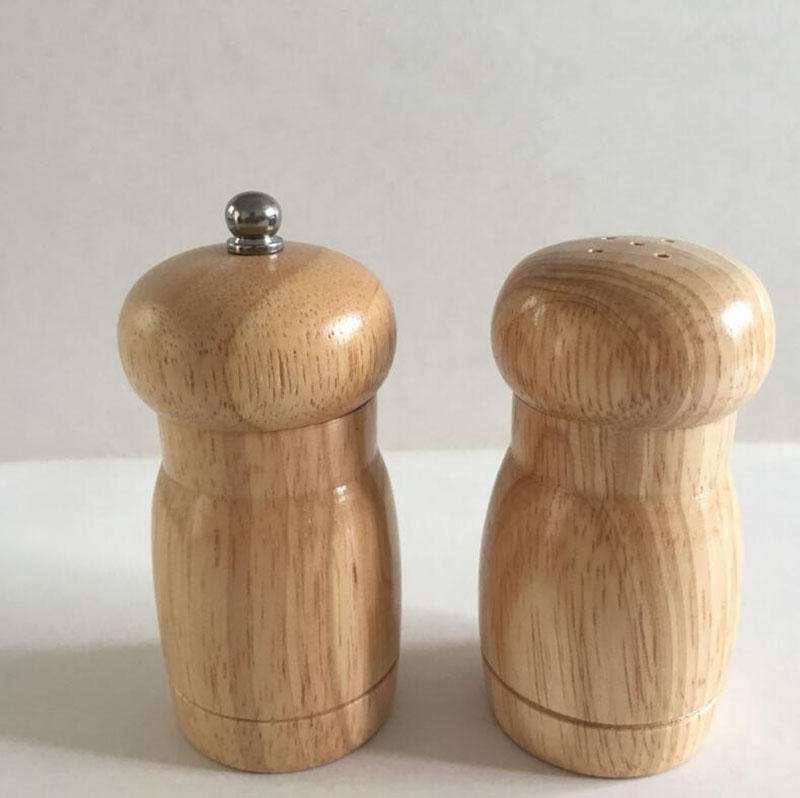 Portable Mini Pepper mill & shaker Set,Rubber Wood... – Grandado