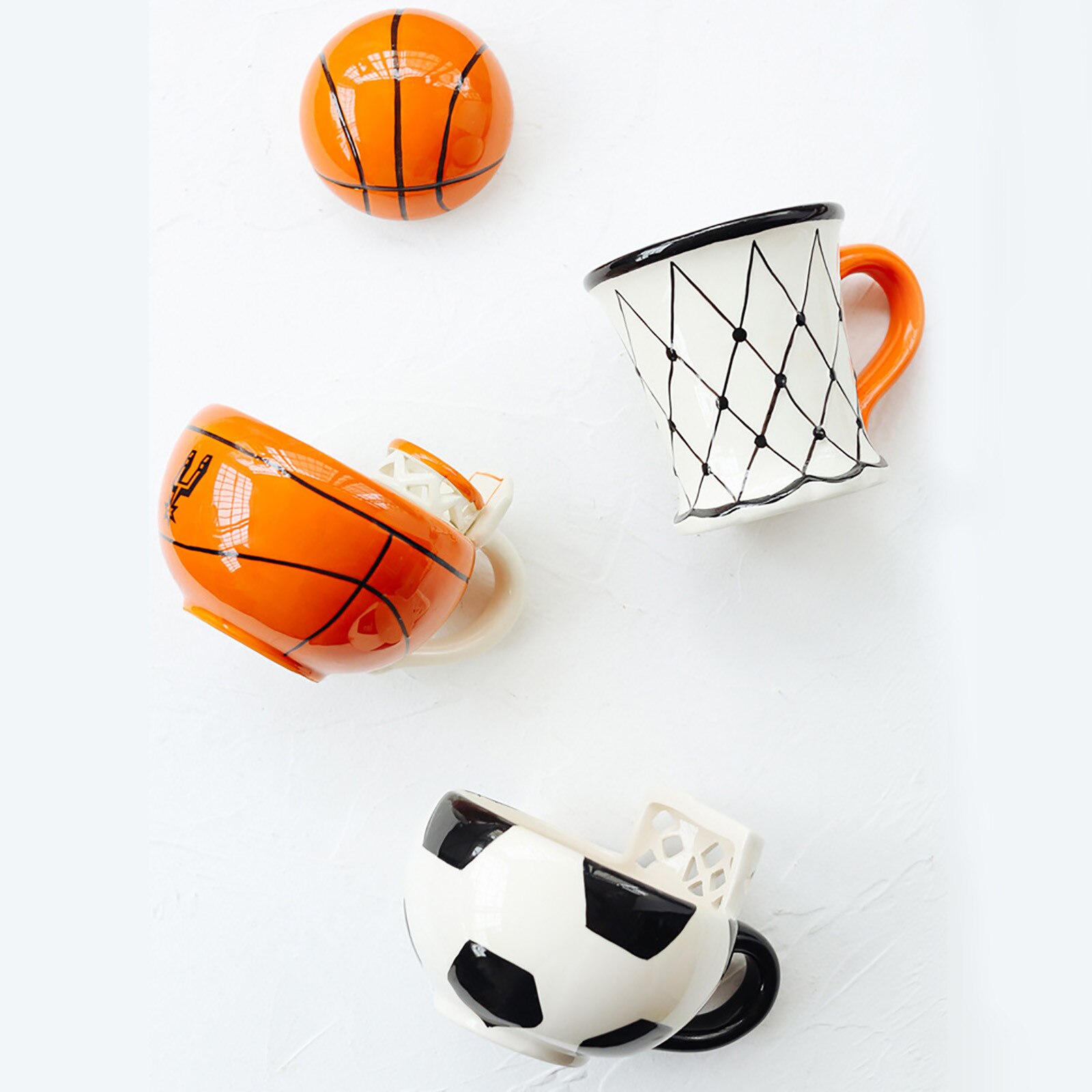 Cartoon Basketball Football Tea Cup Cartoon Mug Ce... – Grandado