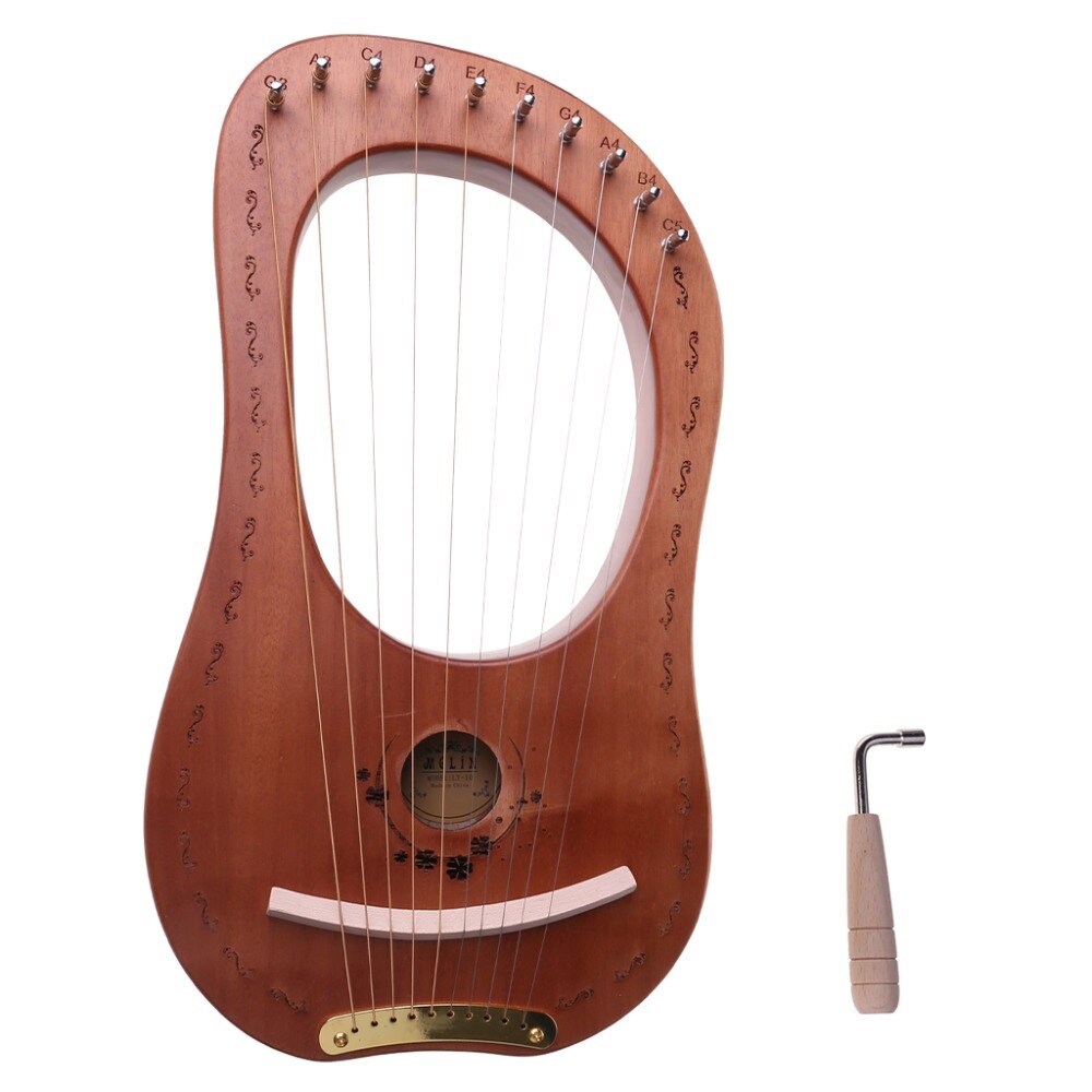 Portable Practice Harp Solid Wood 10 String Lier Harp Musical Instrume ...