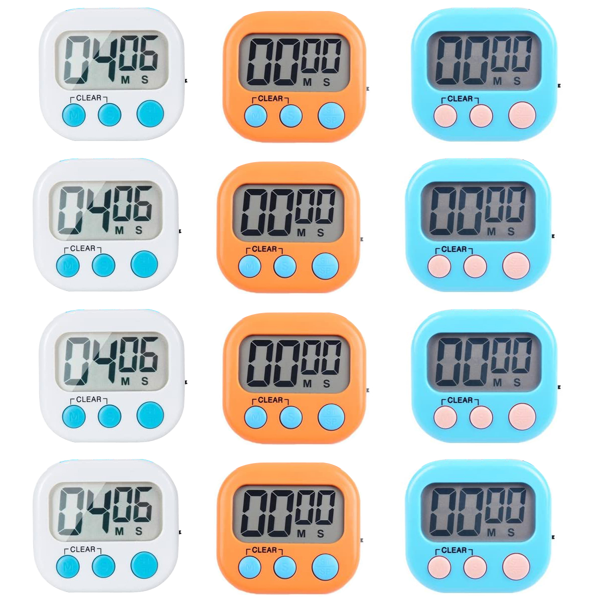 12pcs Digital Kitchen Timer Big Digits Loud Alarm ... – Grandado