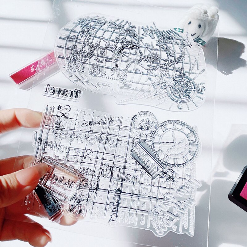 Vintage Travel Map Transparent Clear Stamp Diy Dec... – Vicedeal