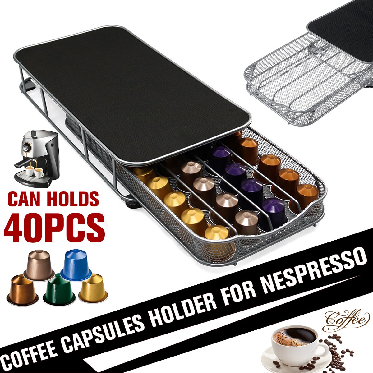 40 Peulen Koffie Capsule Organisator Opslag Stand ... – Grandado