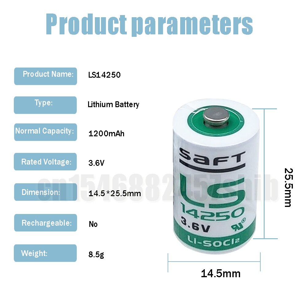 2pcs 3.6V SAFT 14250 LS14250 TL-5902 1/2AA Lithium... – Grandado