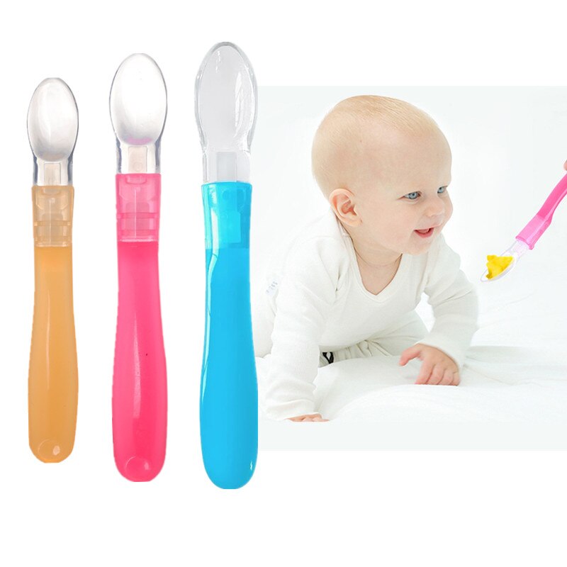 1Pc Veiligheid Siliconen Lepel voor Baby Baby Kind... – Grandado