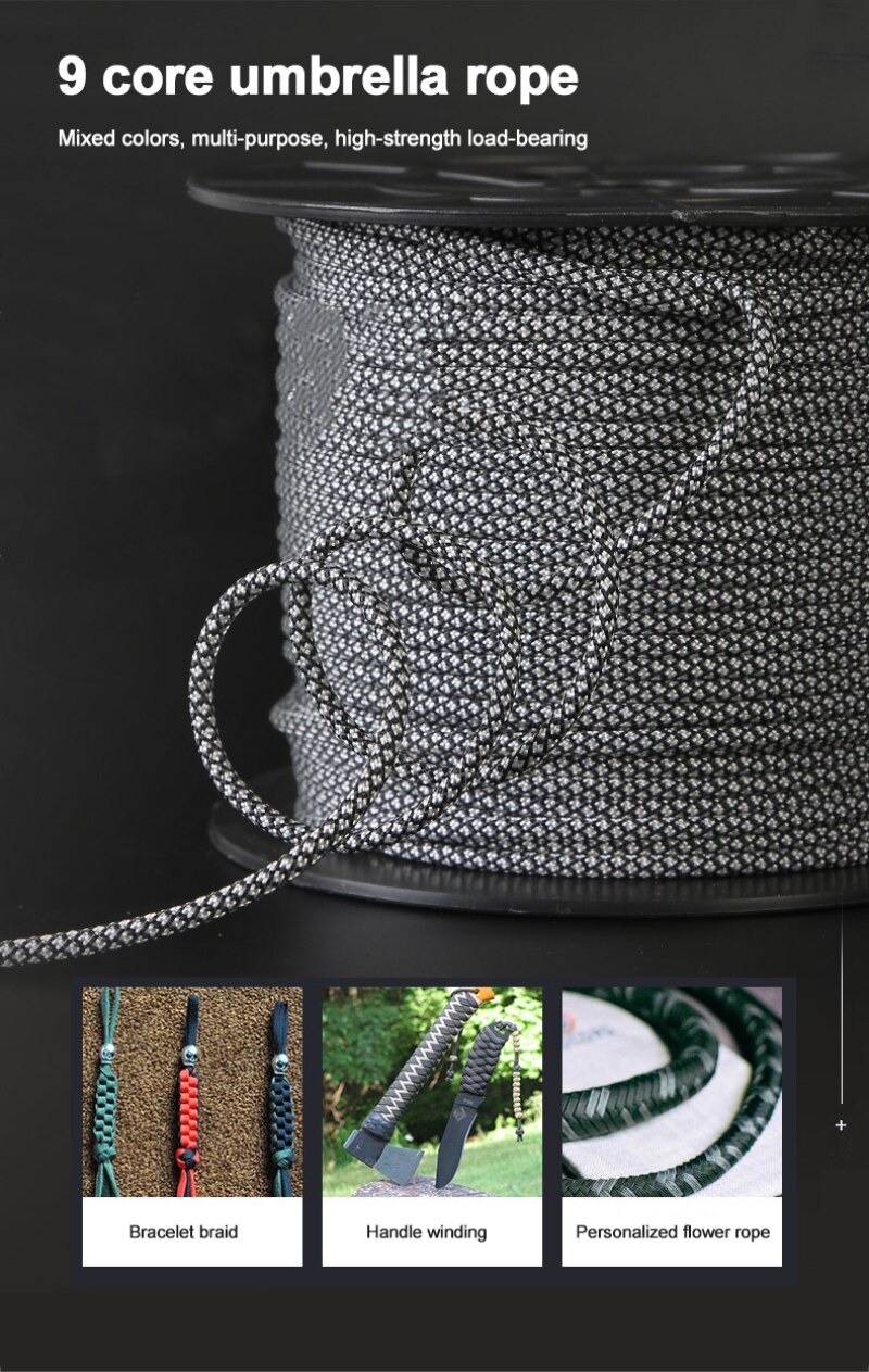 Safety Rope 9-core Parachute Rope Outdoor Rope Cli... – Vicedeal