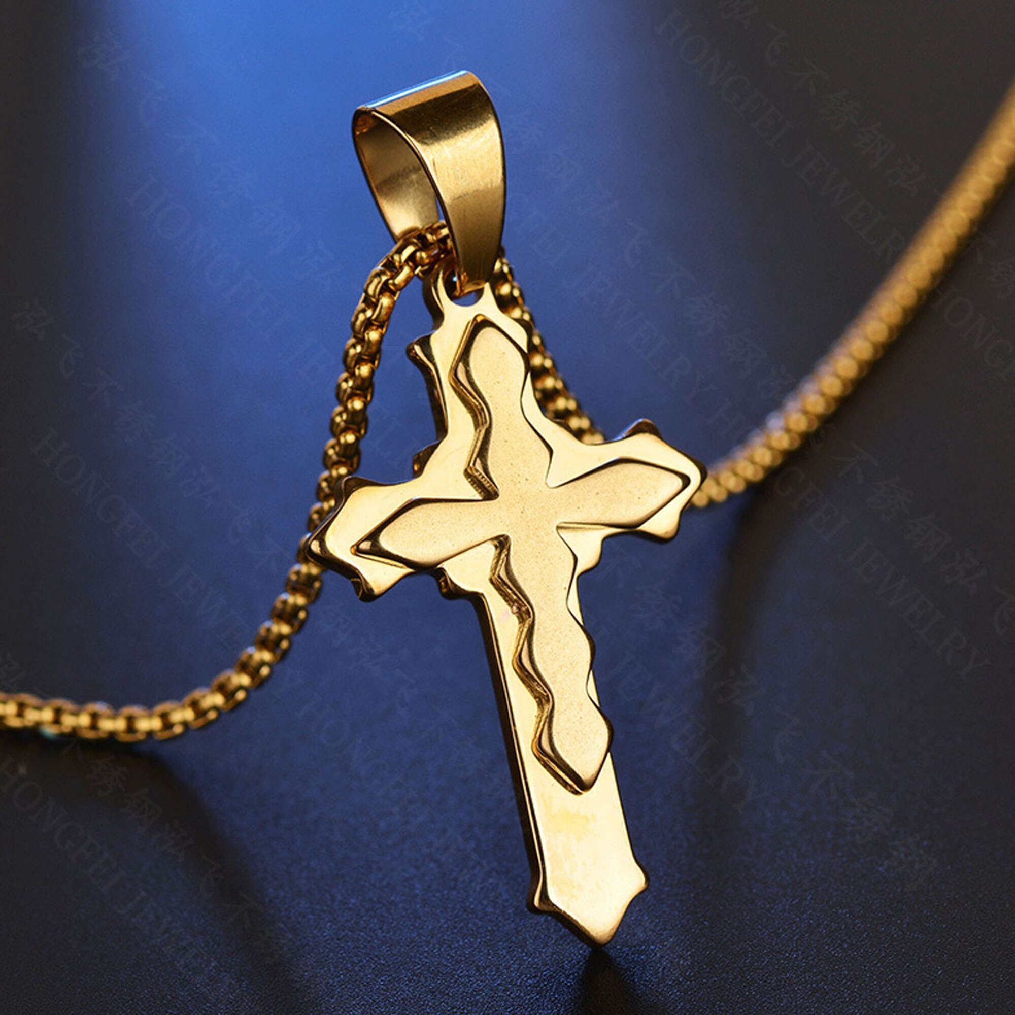 Steampunk Principes Rvs Ketting Mannen Cross Hange... – Grandado