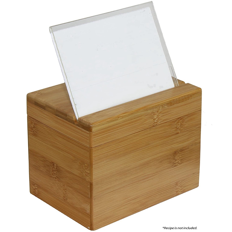 Bamboo Recipe Box Premium Kitchen Recipe Box for O... – Grandado