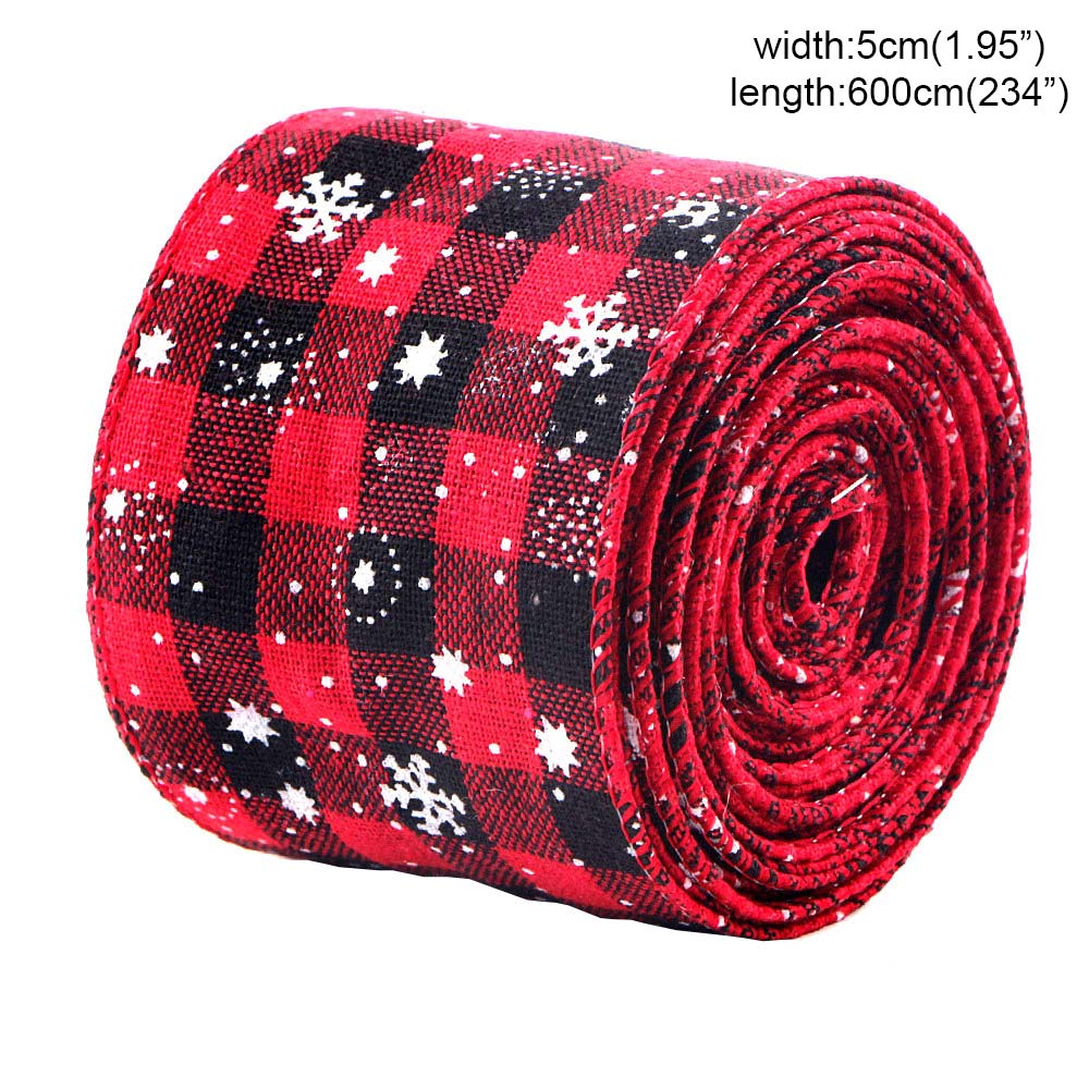 6M/Roll Rood Zwart Plaid Linten Imitatie Hennep Wi... – Grandado
