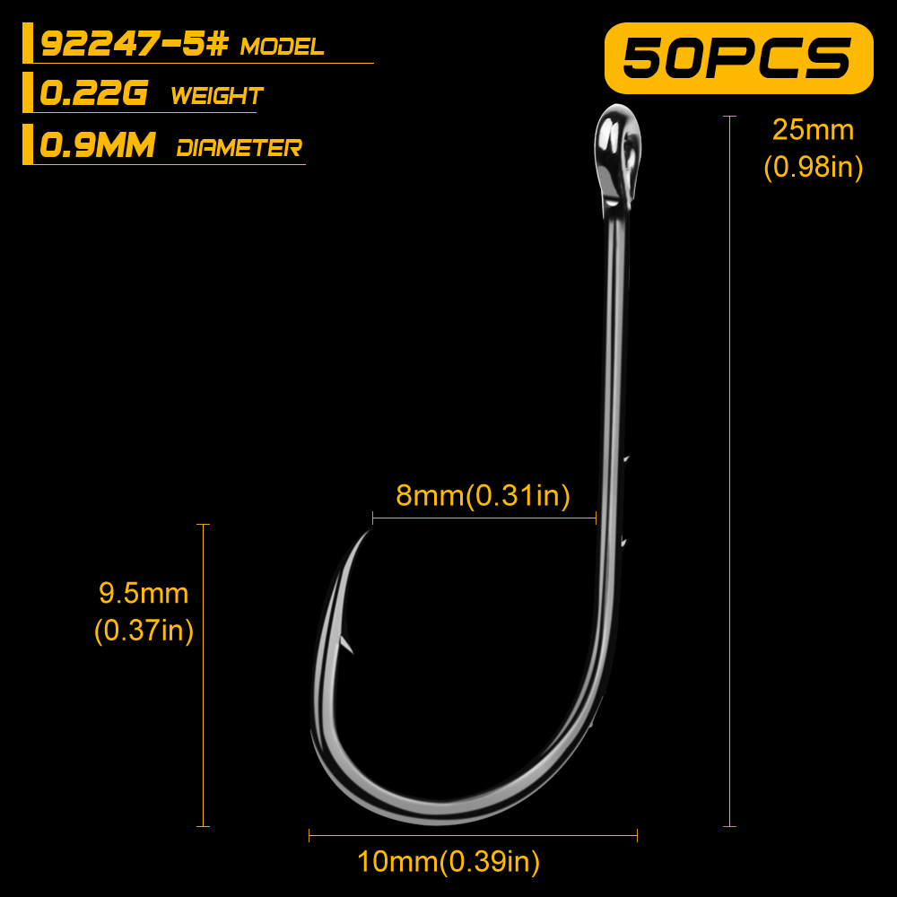 50pcs fishhooks Proberos Brand Fishing Hook 1#-6# ... – Vicedeal