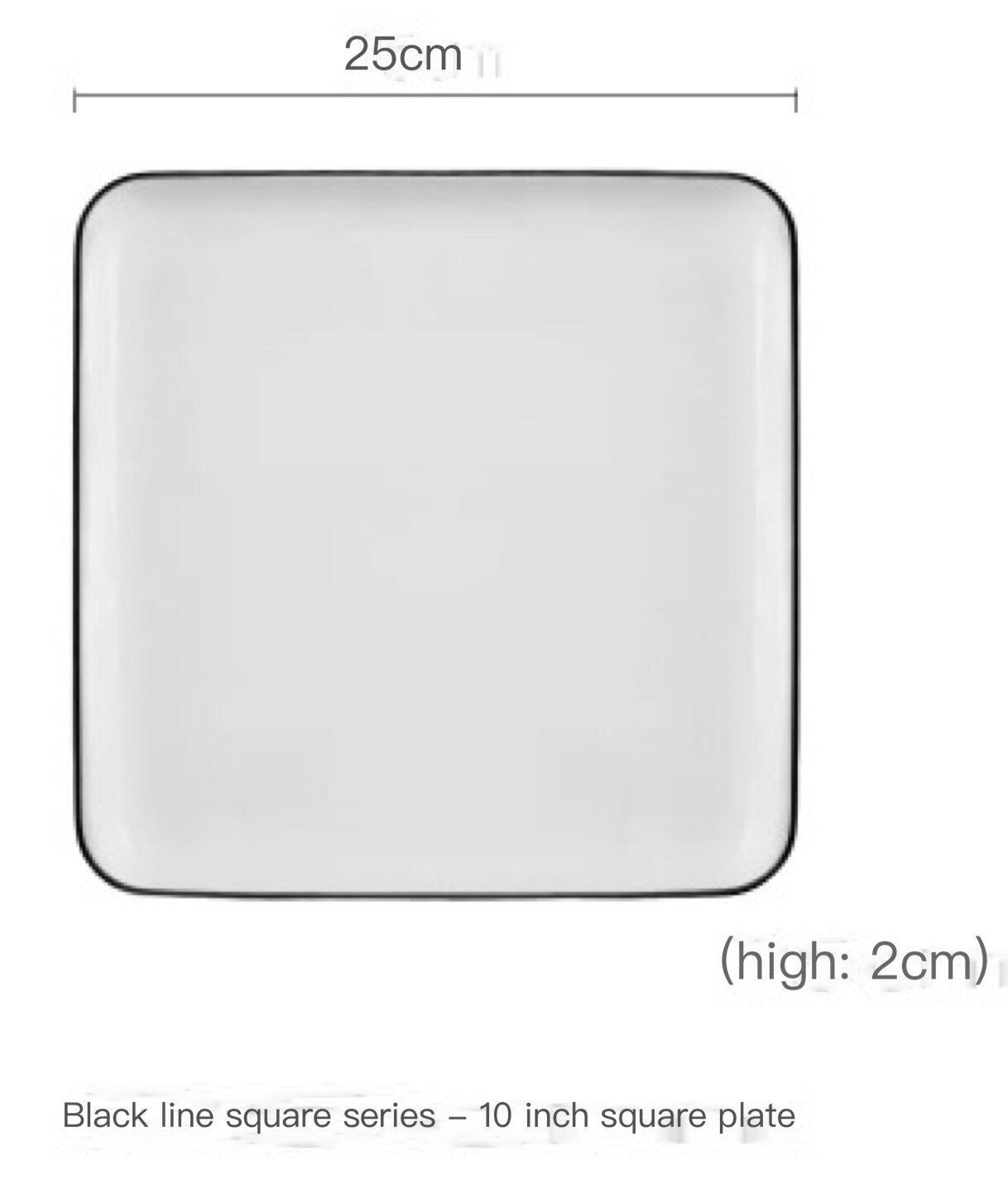 1pcs Ceramic Plate Nordic Black Border 8/10 Inch W... – Grandado
