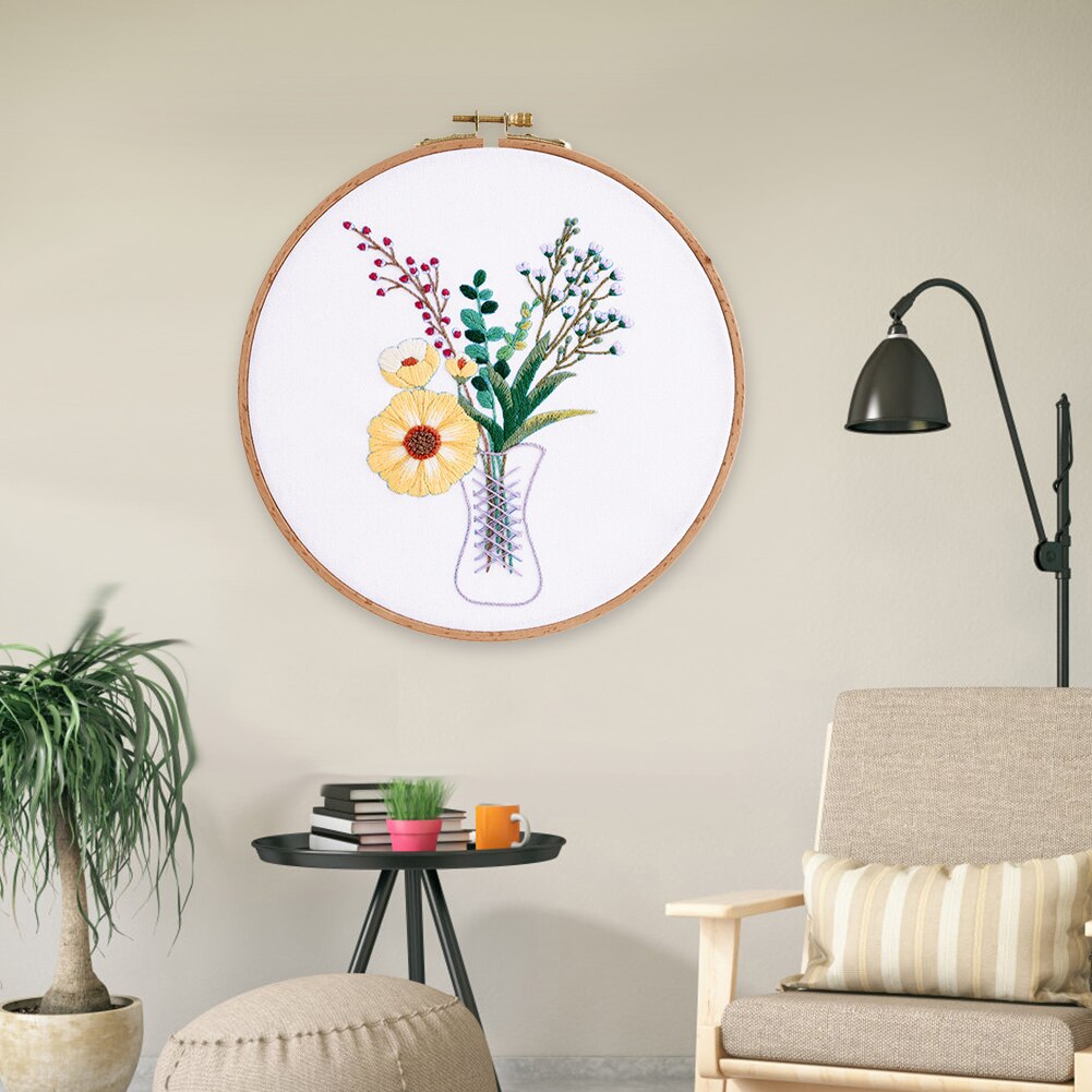 Cotton Thread Embroidery DIY Stamped Flower Plant ... – Vicedeal