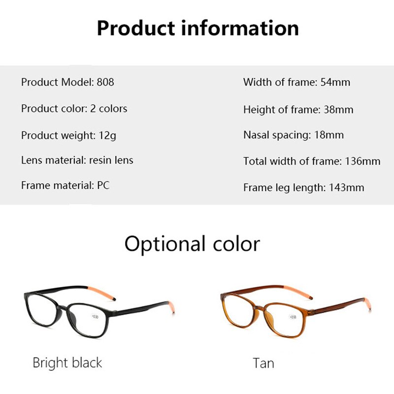 TR90 Ultralight Reading Glasses Men Women Comforta... – Vicedeal