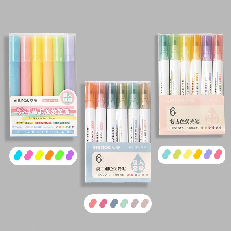 Andstal Jumbo Highlighter Pen Retro Morandi Pastel... – Vicedeal