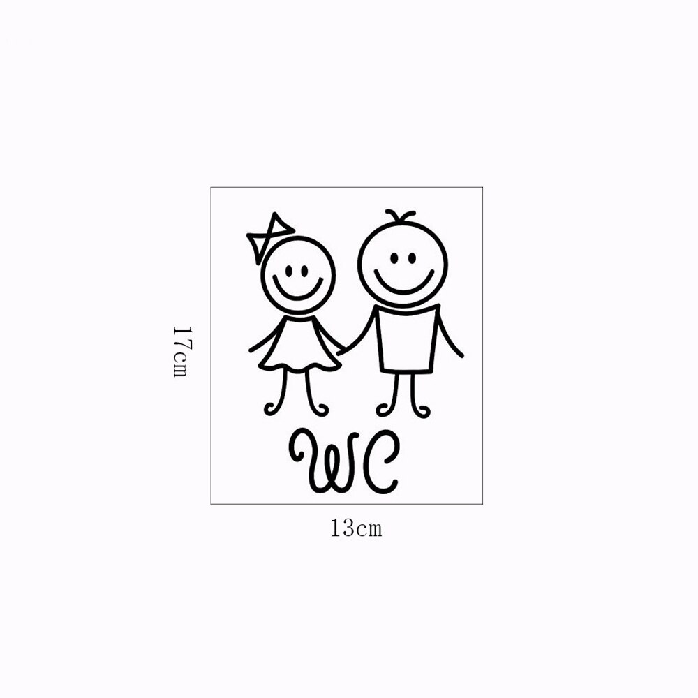 Leuke Man Vrouw Kinderen Muur Sticker Washroom Wc ... – Grandado