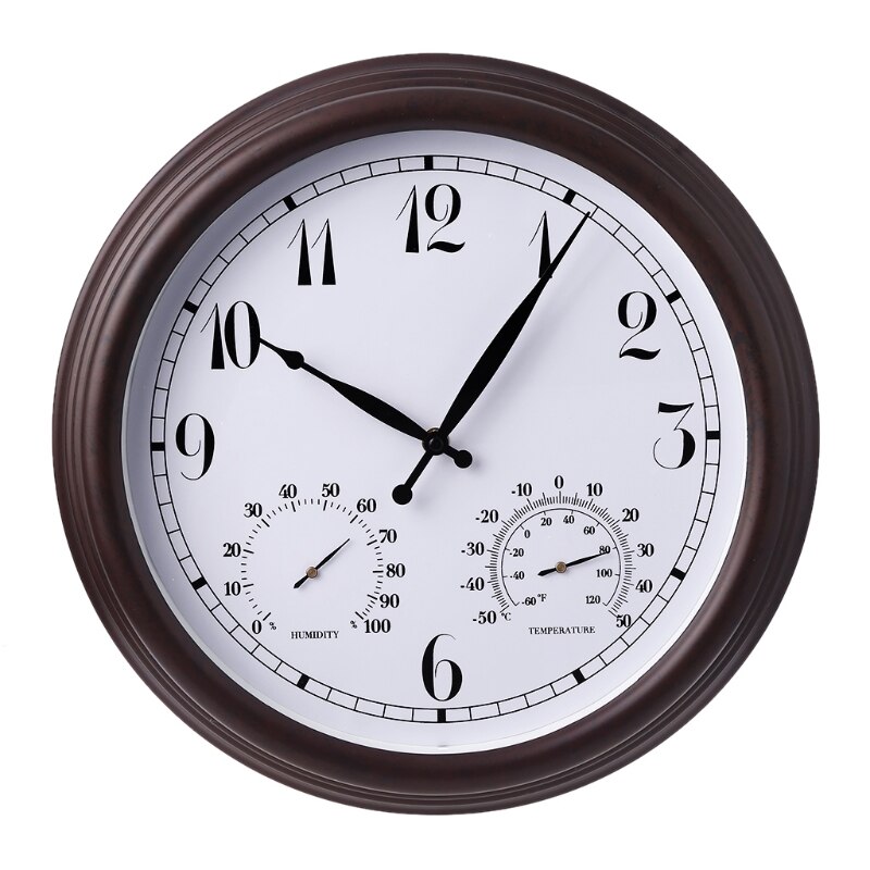 Garden Thermometer Clock Outdoor Retro Wall Statio... – Grandado