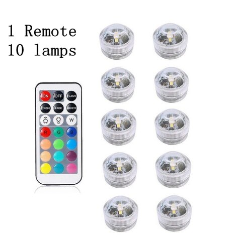 10 stuks onderwater led-lampen, waterdicht, rgb, k... – Vicedeal