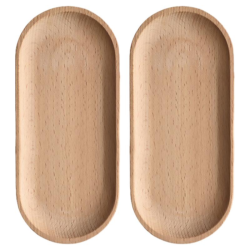 2Pcs Beech Wood Oval Tray Mini Dinne Plate Househo... – Vicedeal