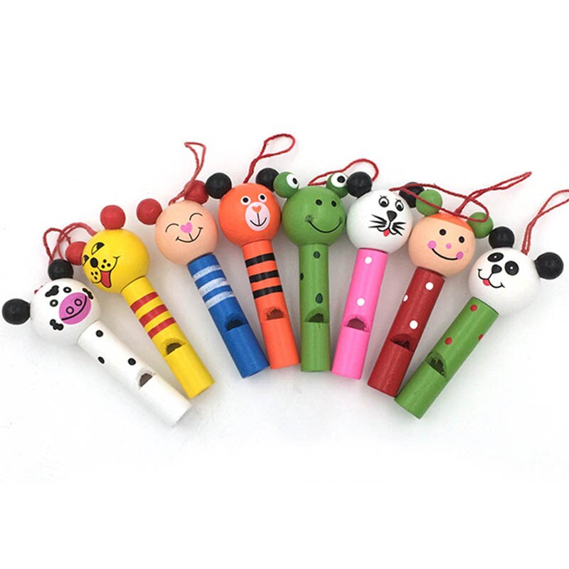 8Pcs Leuke Cartoon Dier Fluitje Key Kinderen Houte... – Grandado