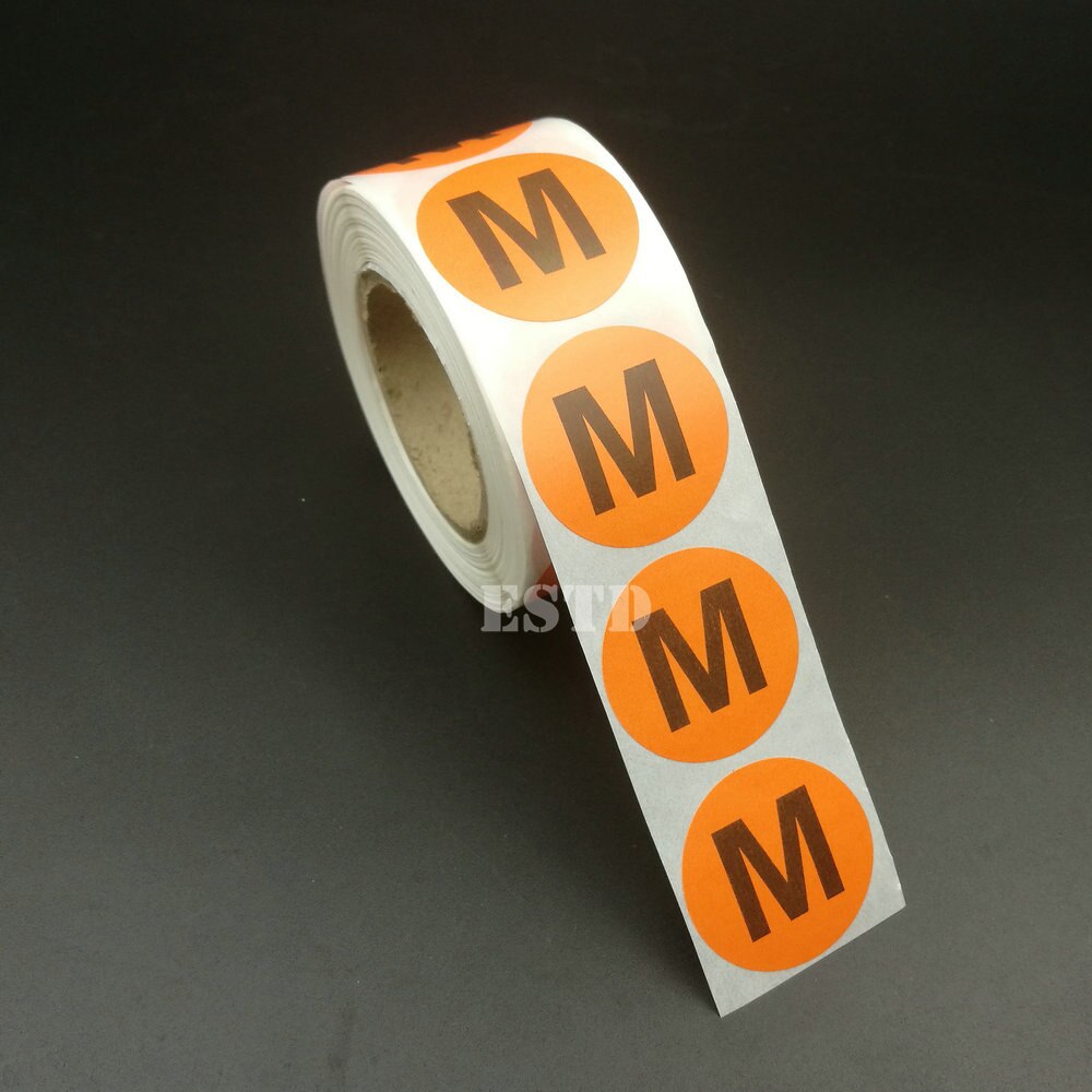 500 stks apparel kleding maat stickers m size oran... – Grandado