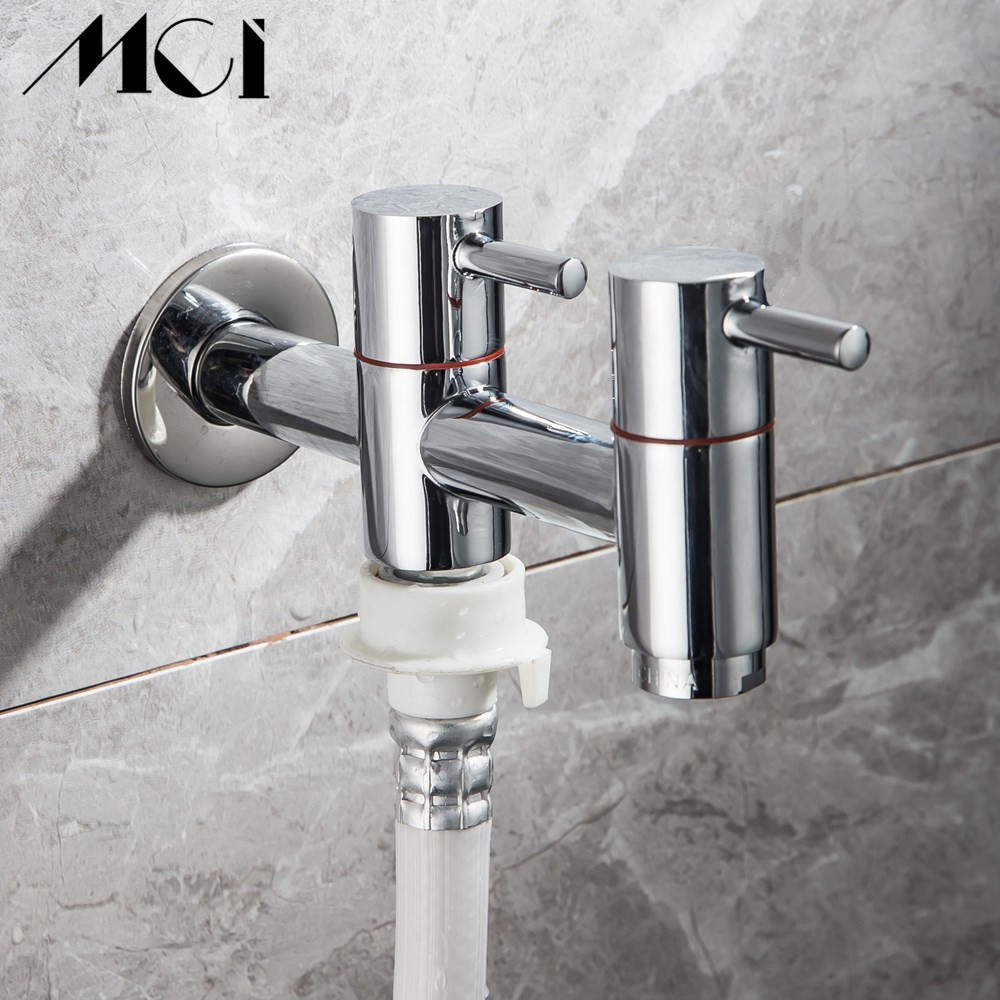 Brass Chrome Finish Garden Faucet Double Handle Do... – Vicedeal