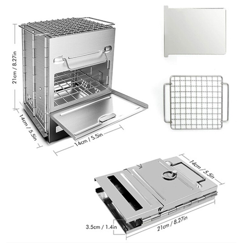 Camping Herd Outdoor-Mini-Grill BBQ Edelstahl Lift... – Vicedeal