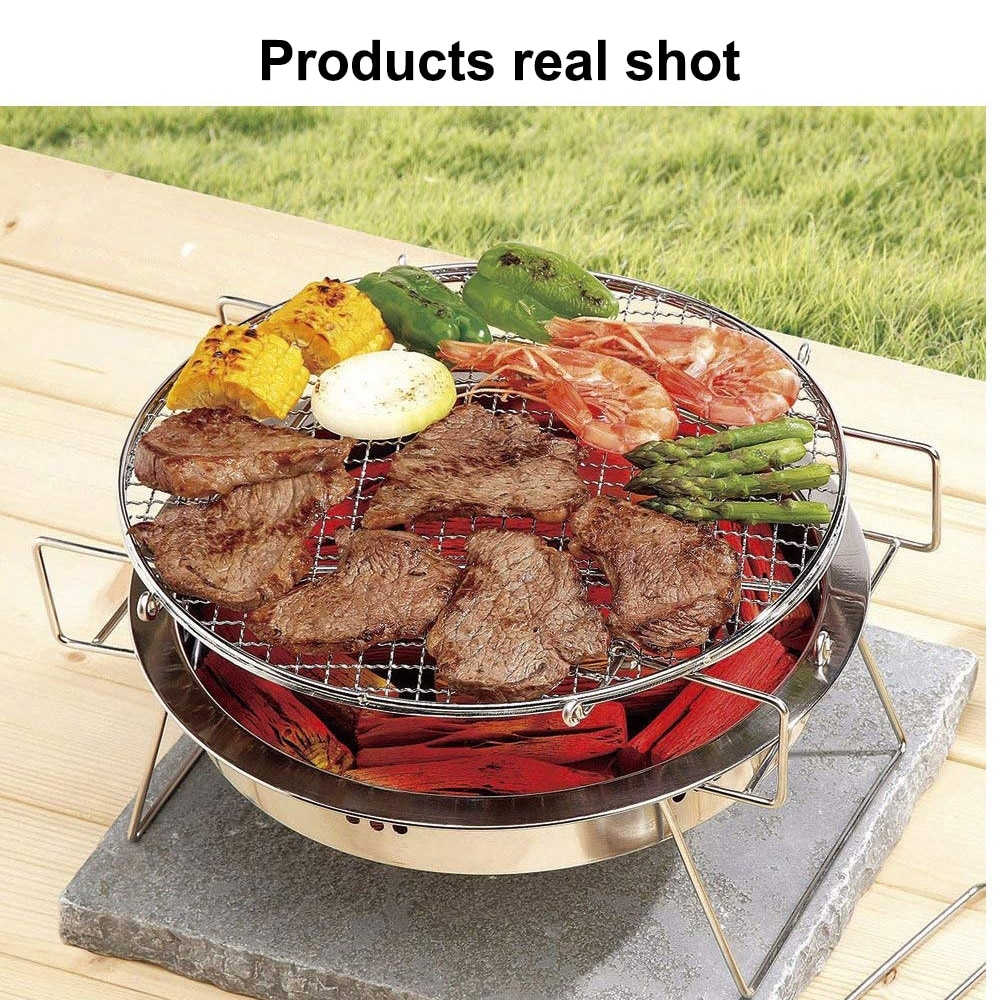 Round Portable Stainless Steel Folding Grill Firew... – Vicedeal