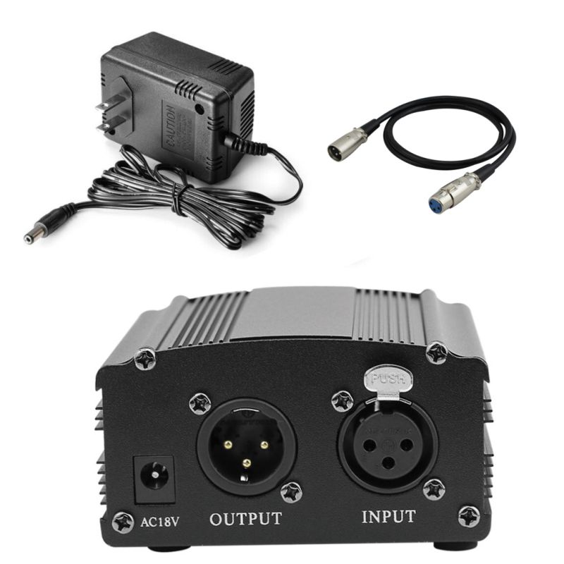 48V Phantom Power Supply with One XLR Audio Cable ... – Vicedeal