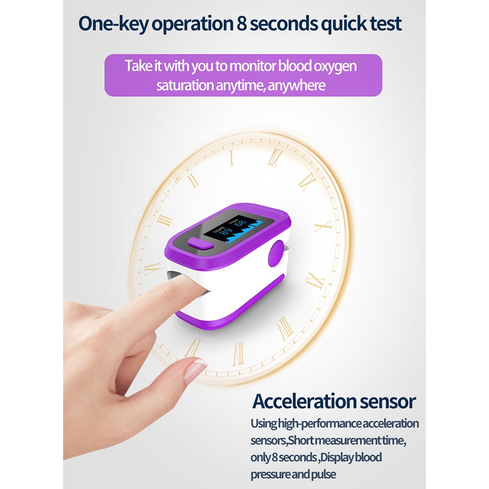 Digital Fingertip Pulse Oximeter OLED Display Bloo... – Grandado
