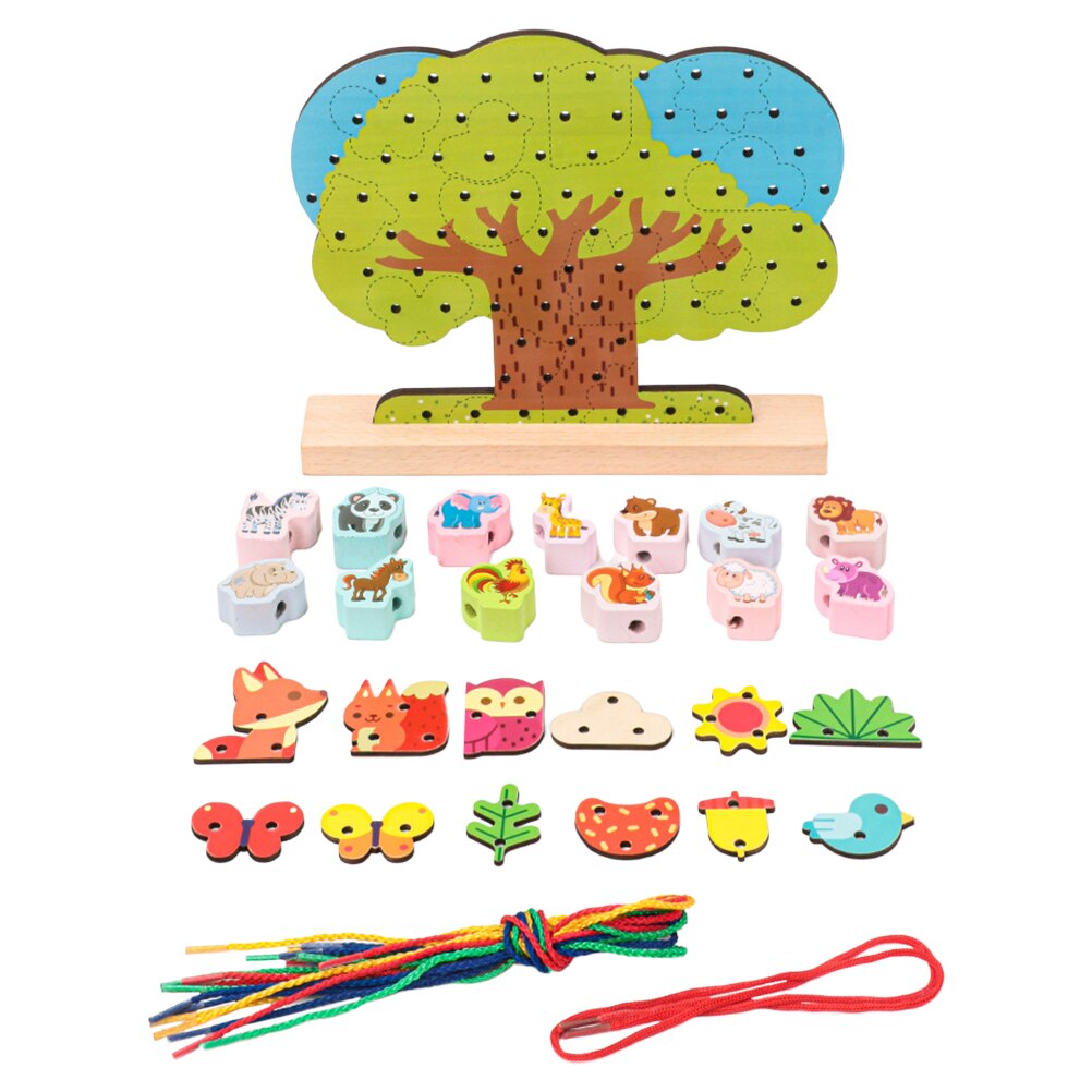 1 Set of Kids Early Learning Educational Wood Thre... – Grandado