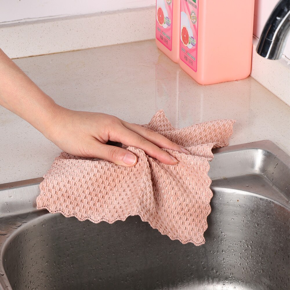 1/2Pcs Almond Flannel Anti-grease Wipping Rags Sup... – Grandado