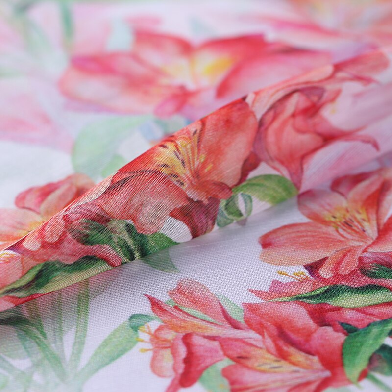 Digital inkjet silk linen fabric dress cheongsam c... – Grandado