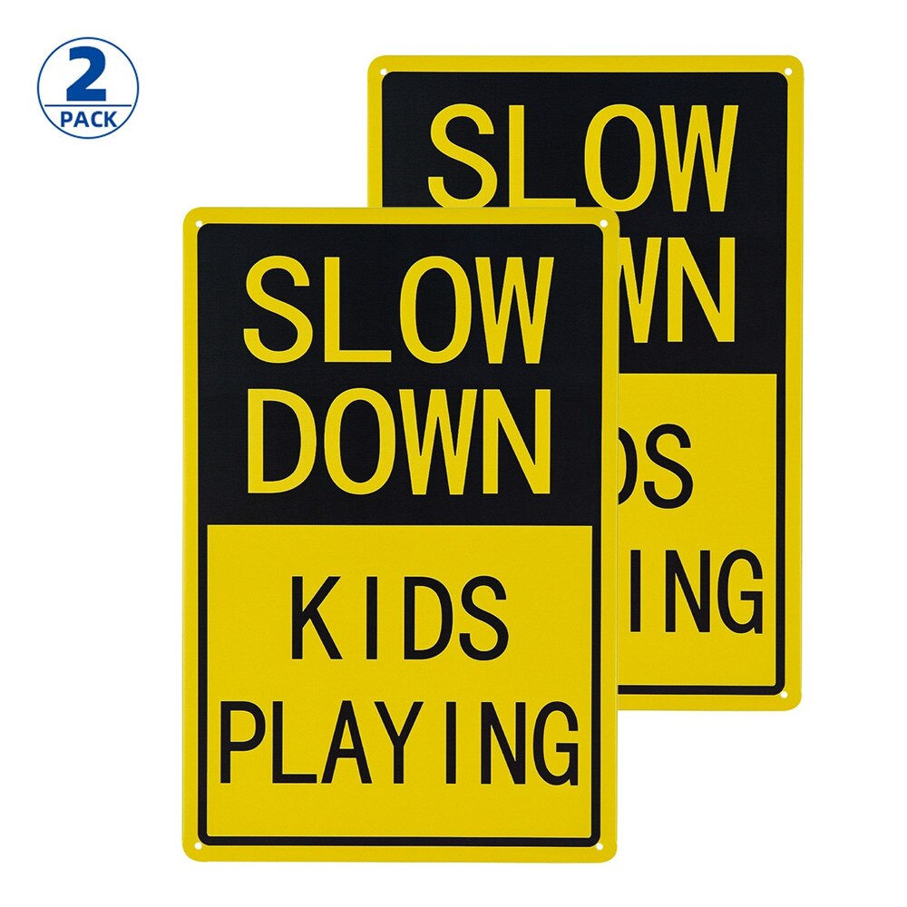 (2 Pack) Please Slow Down Children Playing Signs 1... – Vicedeal