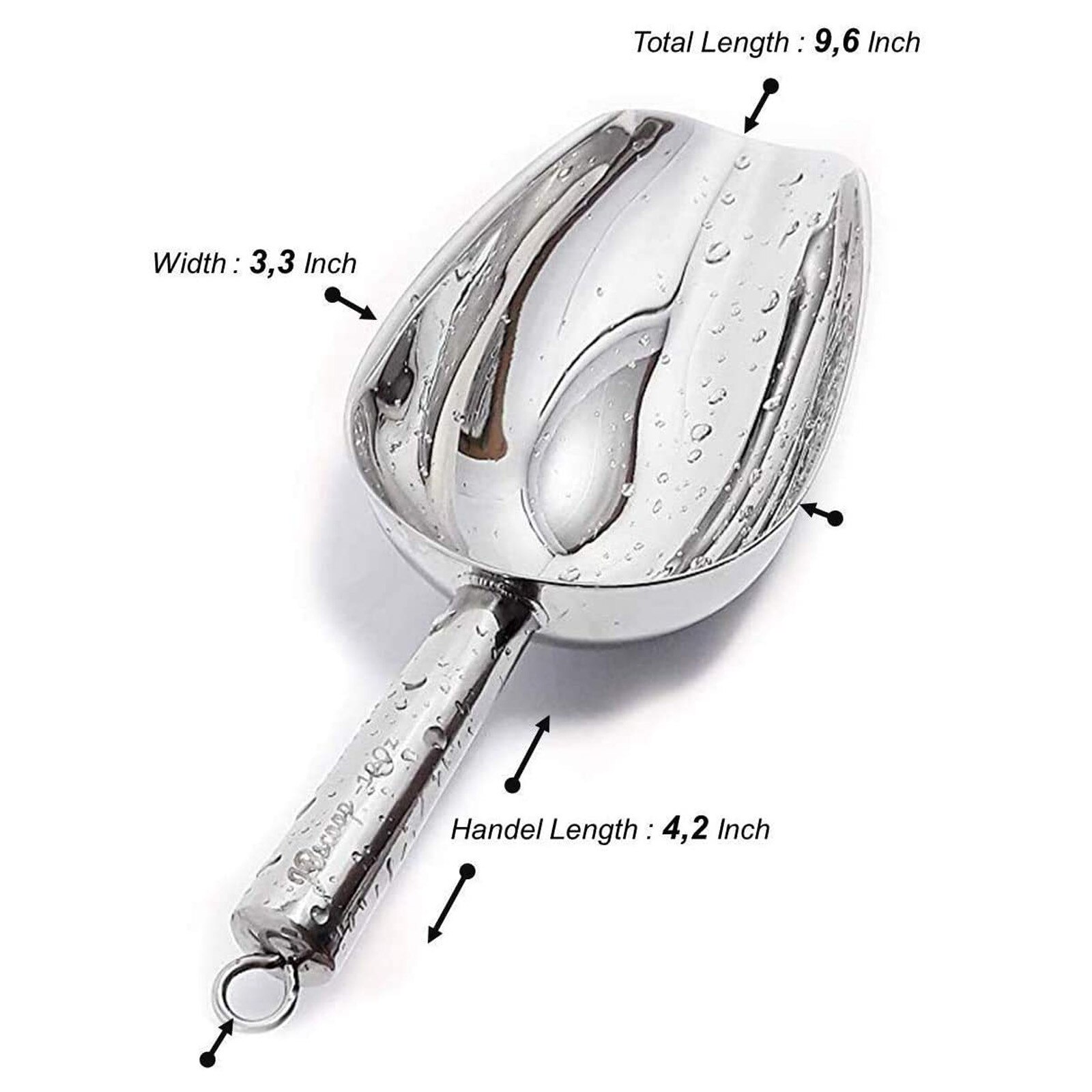 Stainless Steel Ice Scoop Buffet Sugar Flour Dry G... – Vicedeal