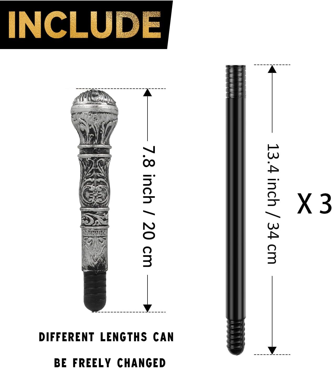 1pc Antique Gold Walking Cane Vintage Prop Stick D... – Grandado