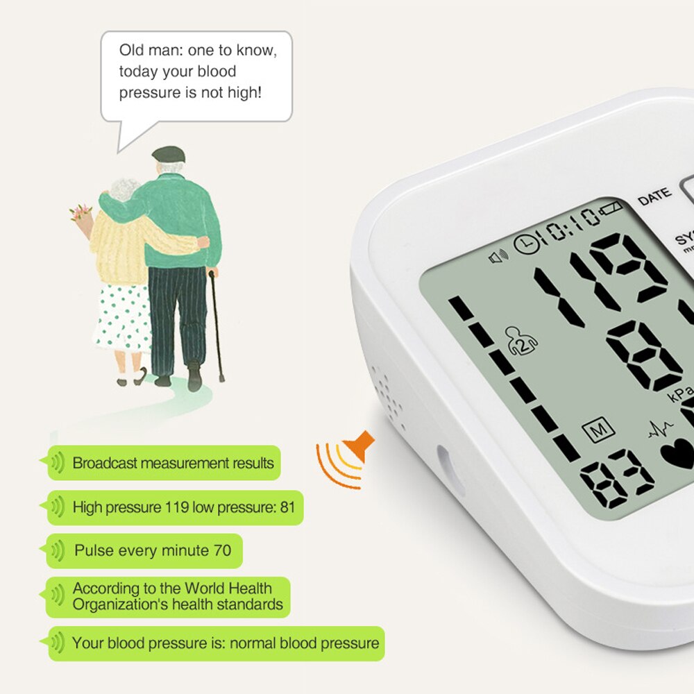 Automatic Digital Upper Arm Blood Pressure Monitor... – Grandado