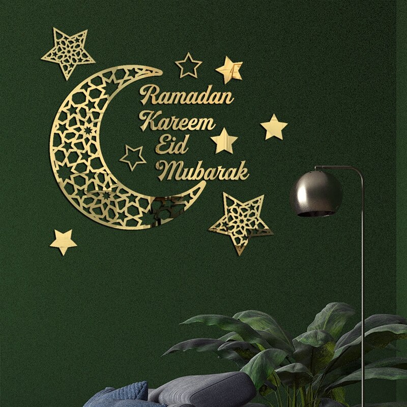 Eid Mubarak Acrylic Wall Stickers Ramadan Decorati... – Vicedeal
