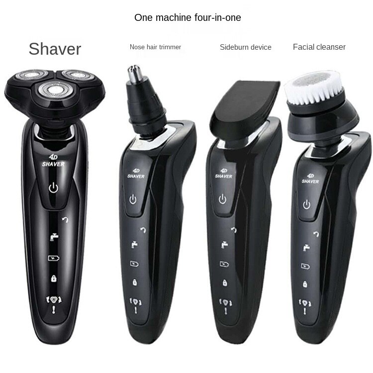 4D Rotary Male Electric Shaver Wet Dry Razor USB R... – Grandado