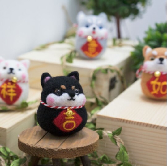 Akita Hond Husky Sleutelhanger Wol Borduren Kit Wo... – Vicedeal