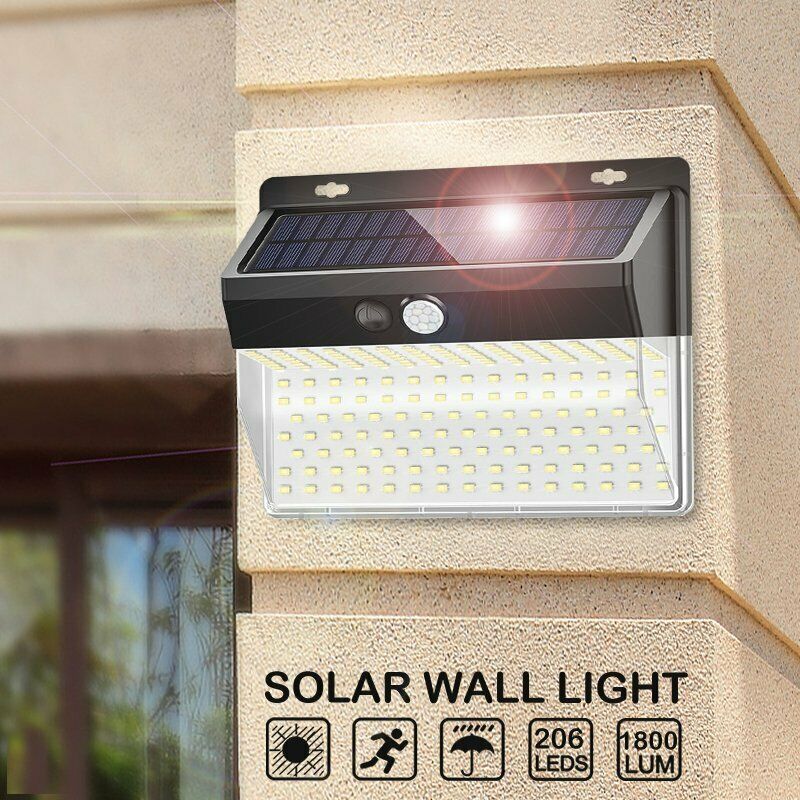 206 Led Solar Lights Powered Pir Motion Sensor Lic... – Vicedeal