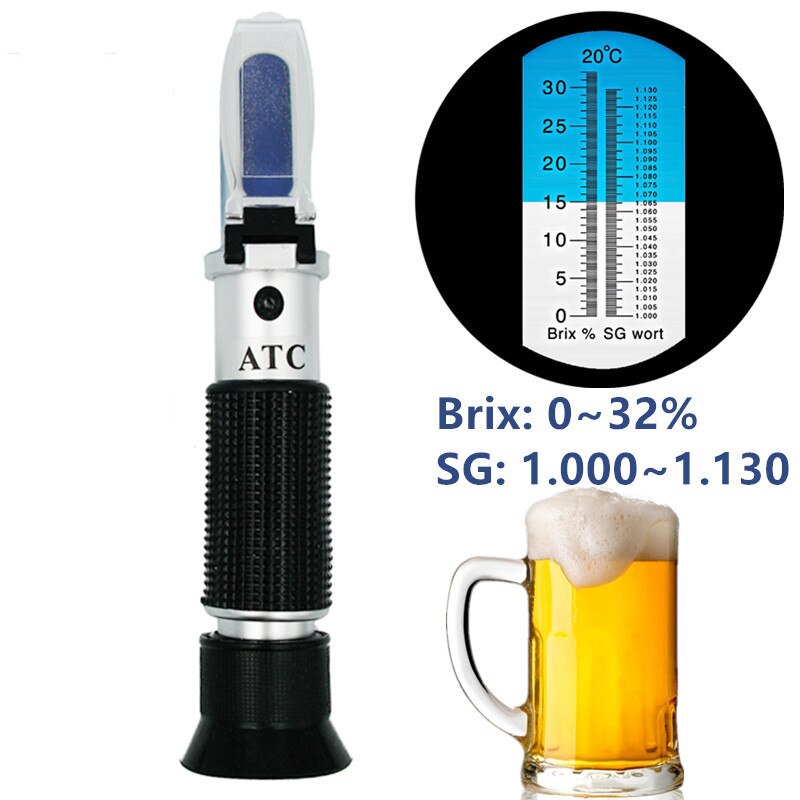 Refractometer Bier Brix Wort Suiker Alcohol 0 ~ 30... – Grandado