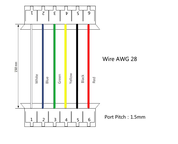 6-Pin Connector w/.Wire x 10 sets.6pin 1.5mm.6pin ... – Grandado