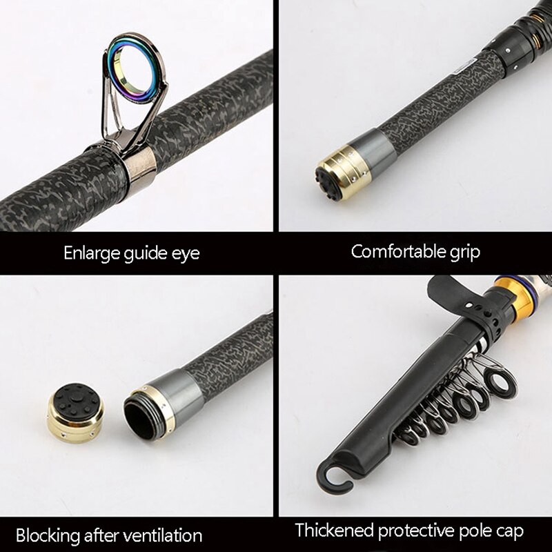 Fishing Rod Super Short Fishing Rod With Golden Co... – Grandado