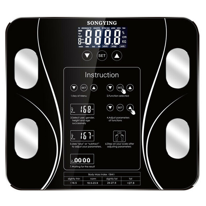180KG Body Weights Scale Body Fat Analyser BMI LED... – Vicedeal